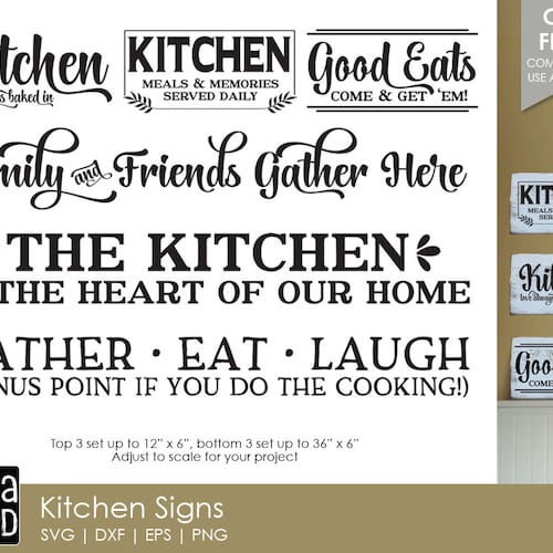 Kitchen Signs Kitchen SVG and Cut Files for Crafters - Etsy