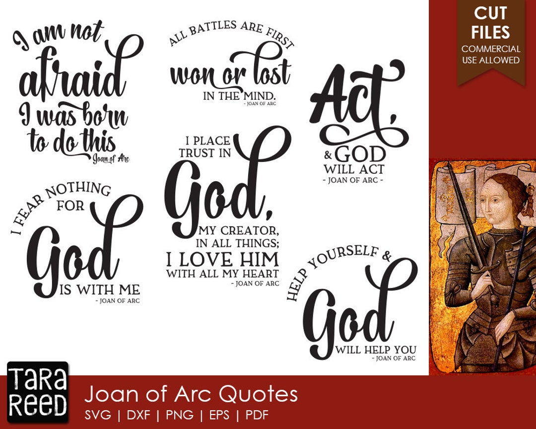 Joan of Arc Quotes - Catholic Saint SVG and Cut Files for Crafters - Etsy