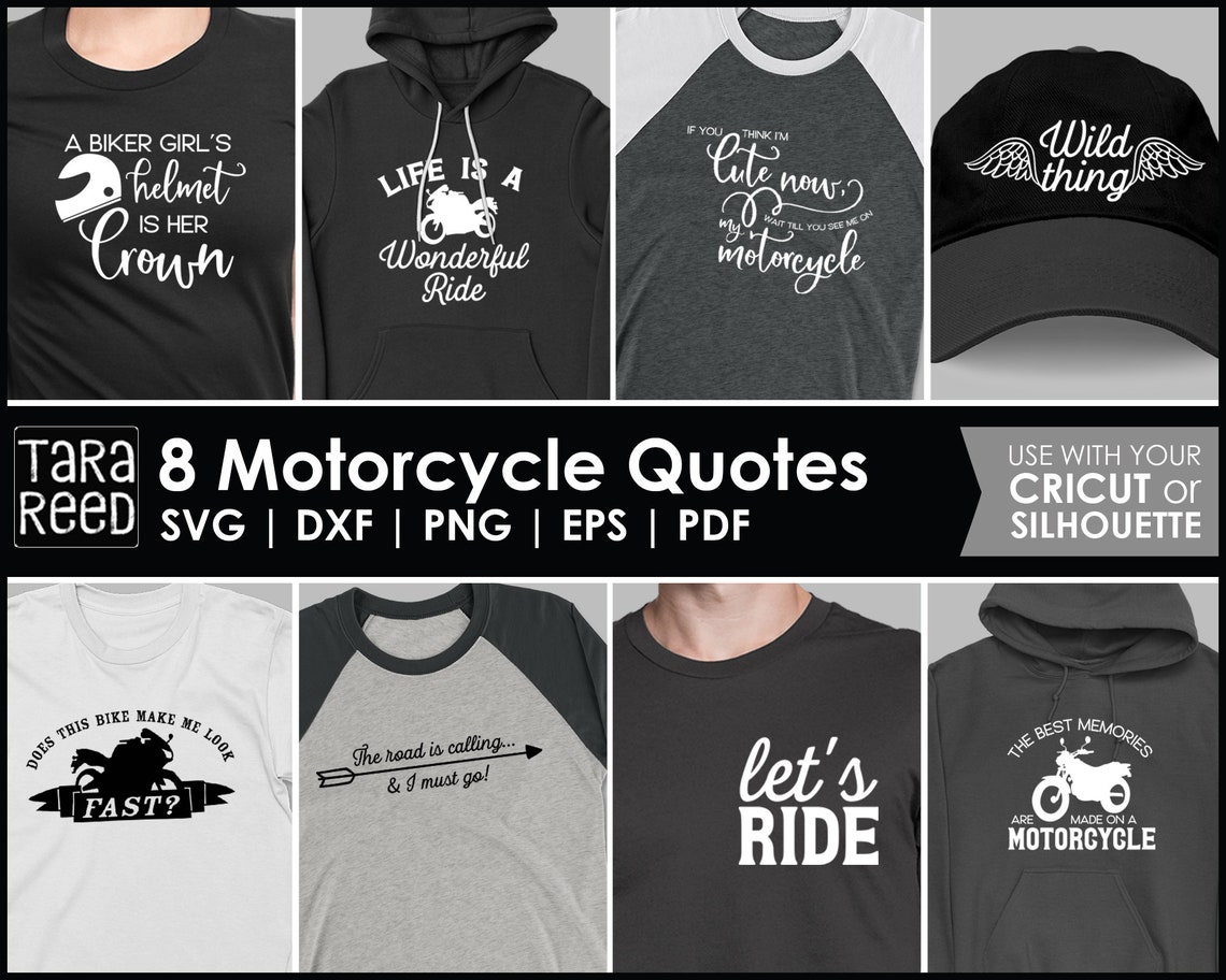 8 Motorcycle Quotes for Crafters Motorcycle SVG and Cut - Etsy