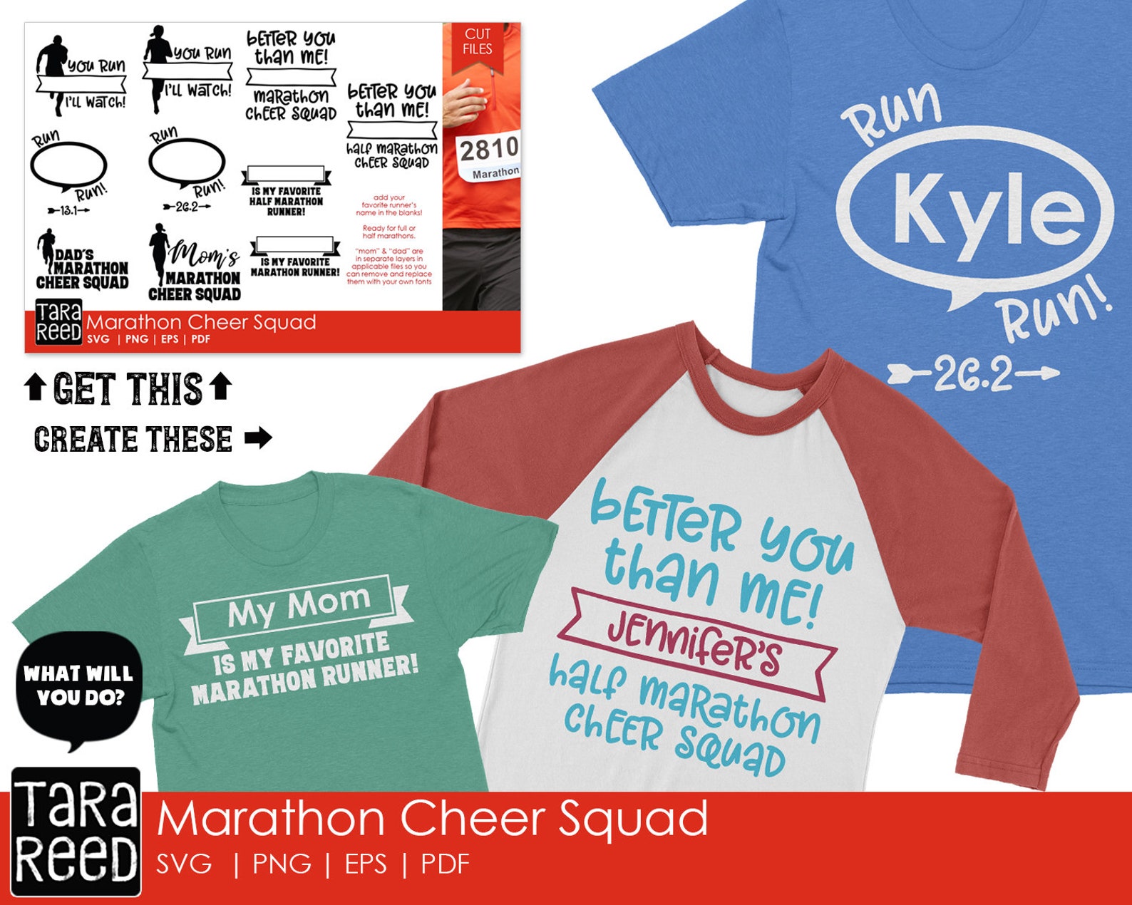 Marathon Cheer Squad - Marathon SVG and Cut Files for Crafters - Etsy