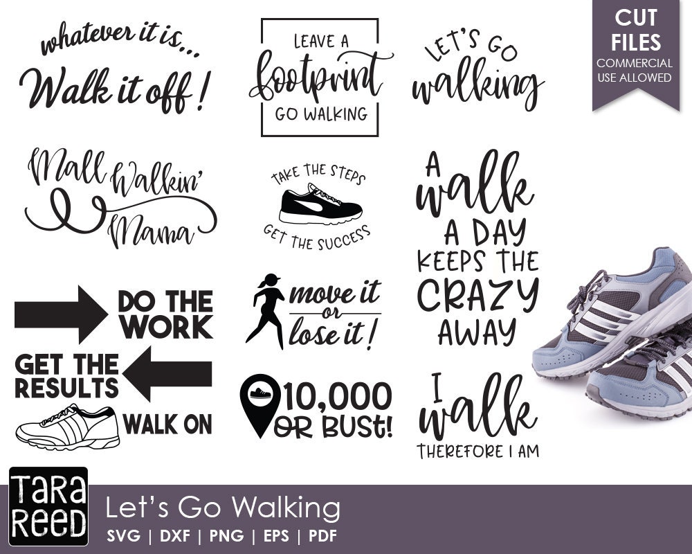 Let's Go Walking Exercise SVG and Cut Files for Crafters - Etsy UK