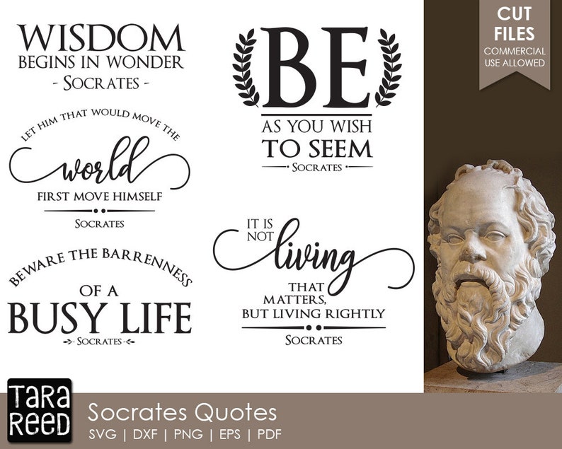 Socrates Quotes SVG and Cut Files for Crafters - Etsy