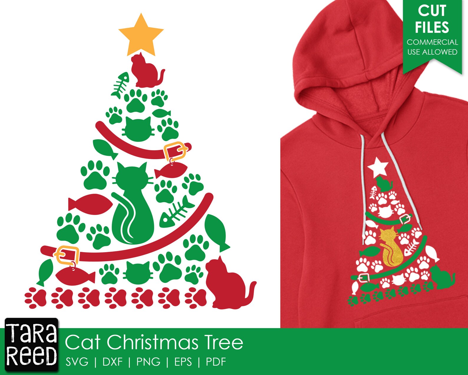 Cat Christmas Tree - Cat SVG and Cut Files for Crafters - Etsy
