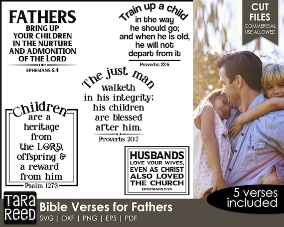 Bible Verses for Fathers Family SVG and Cut Files for - Etsy