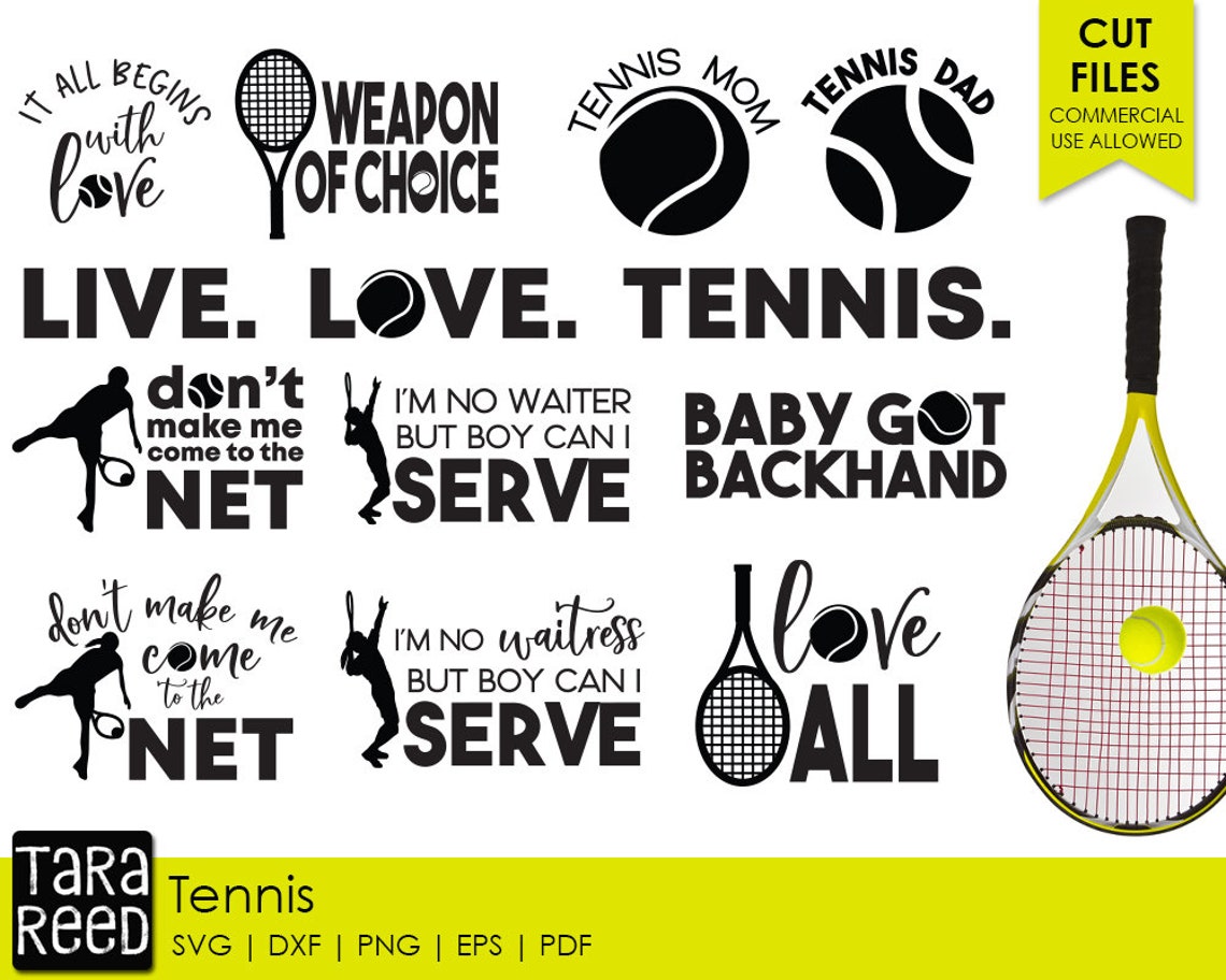 Tennis SVG and Cut Files for Crafters | Etsy