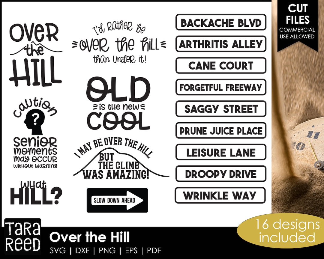 Over the Hill - Birthday SVG and Cut Files for Crafters - Etsy