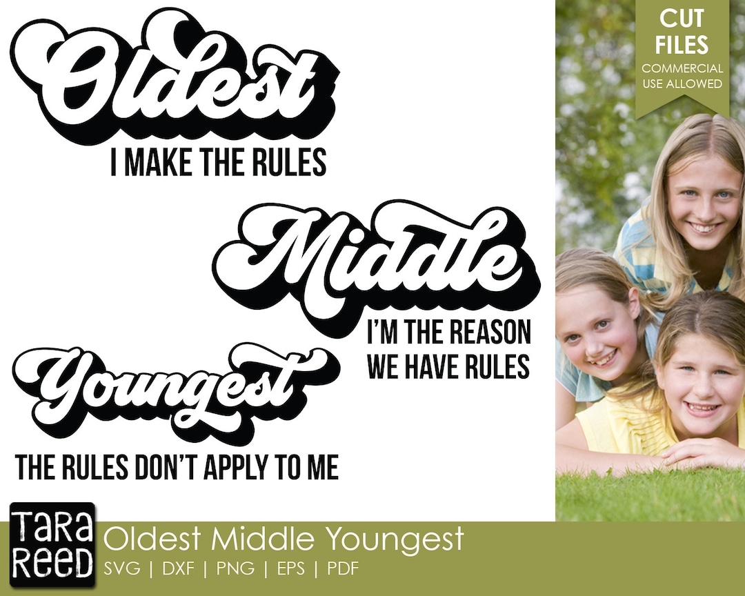 Oldest Middle and Youngest Siblings - Family SVG and Cut Files - Etsy
