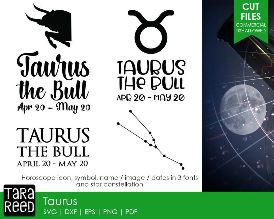 Taurus Zodiac SVG and Cut Files for Crafters - Etsy