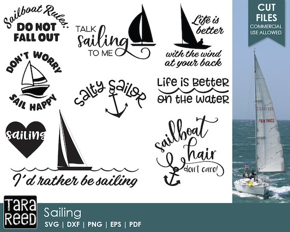 Sailing Sailboat SVG and Cut Files for Crafters | Etsy