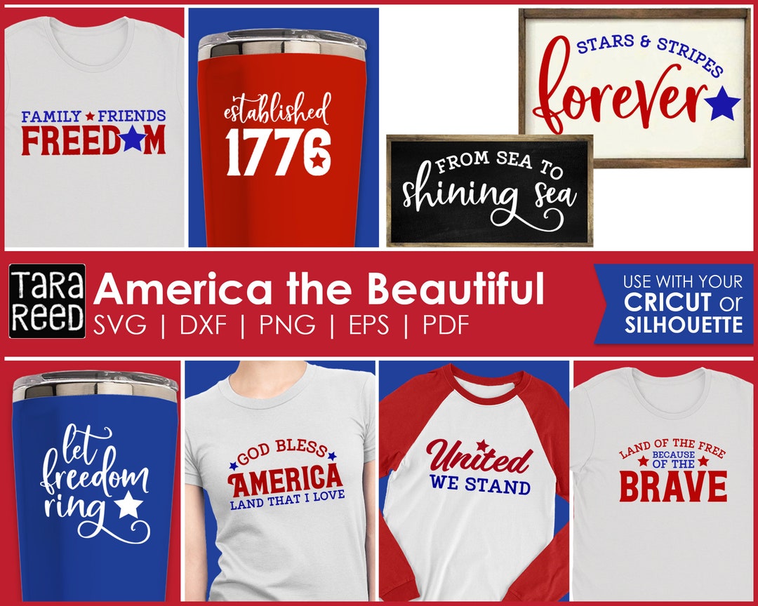 Patriotic SVG Cut Files – America the Beautiful Designs (digital ...