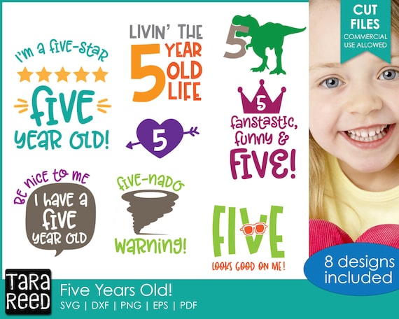 Five Year Old SVG and Cut Files for Crafters - Etsy