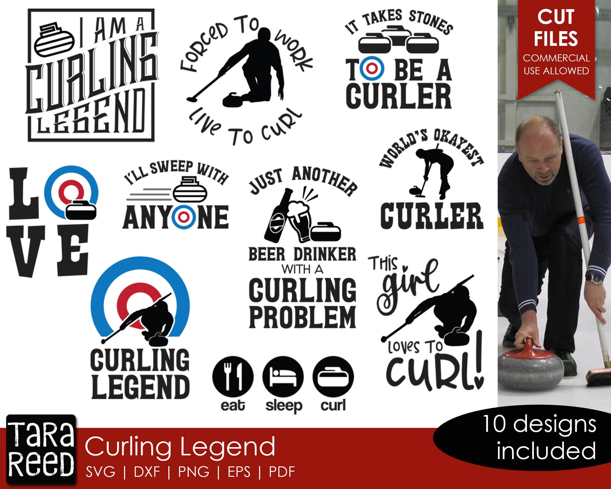 Curling Legend Curling Sport SVG and Cut Files for Crafters - Etsy Canada