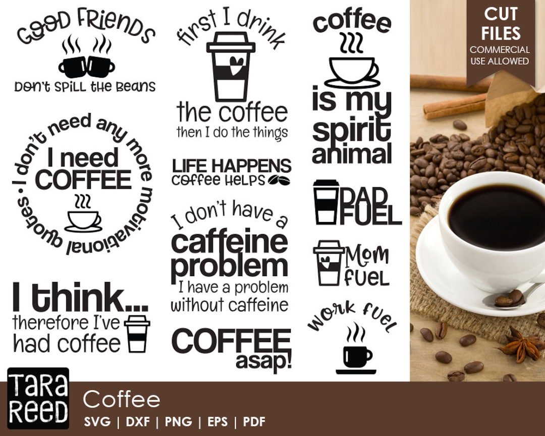 Coffee SVG and Cut Files for Crafters - Etsy