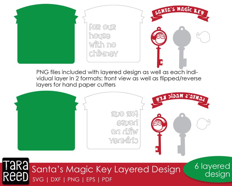 3D Santa's Magic Key Layered Paper Cut Design | Etsy