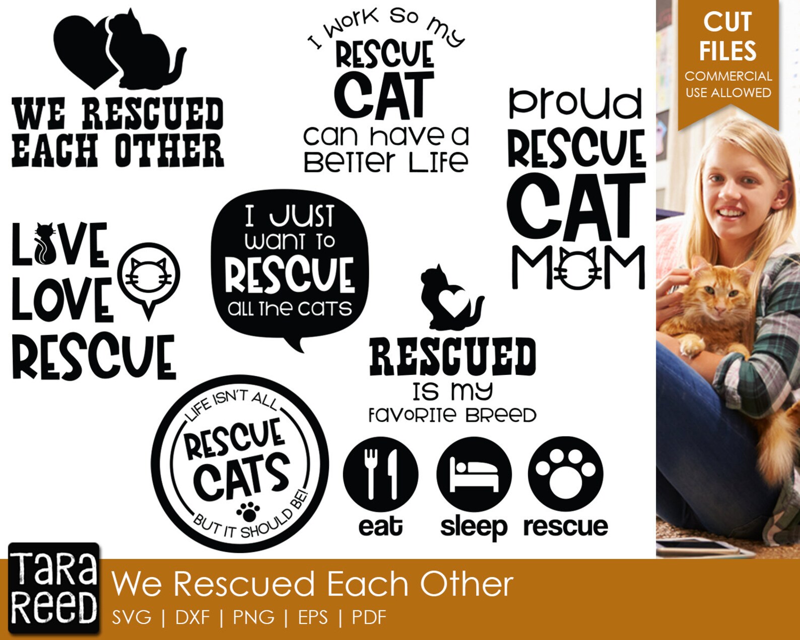 We Rescued Each Other Rescue Cat SVG and Cut Files for | Etsy
