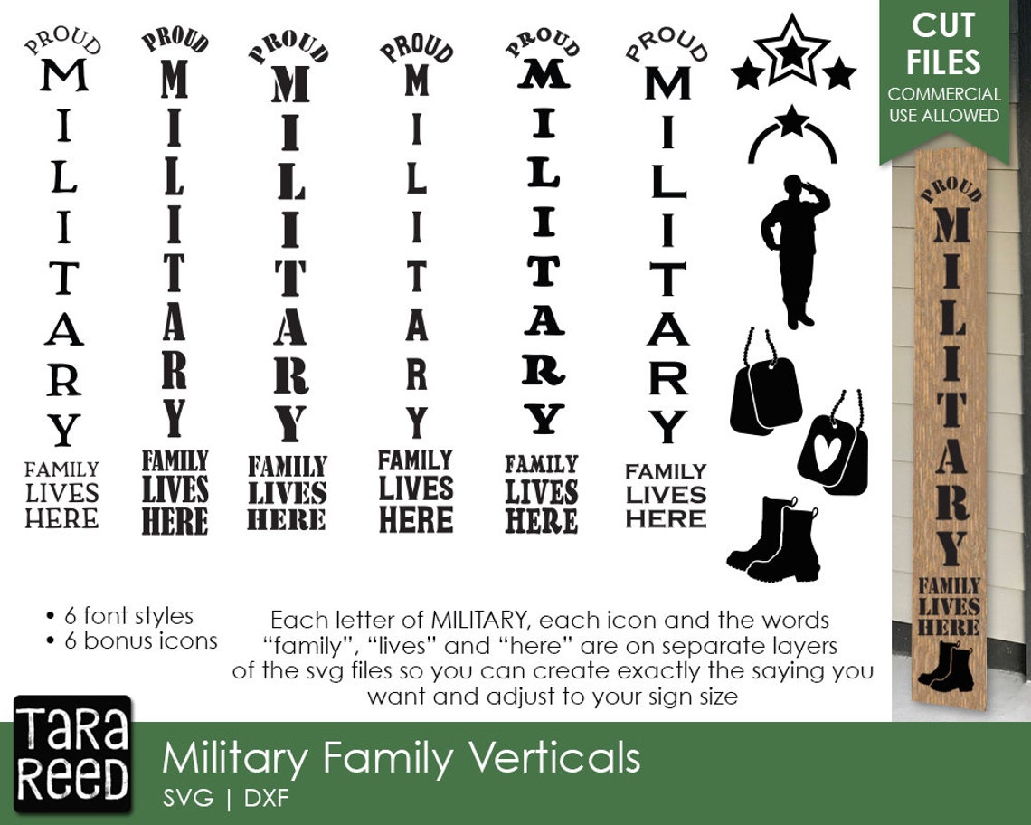 Military Family Vertical Signs - Military SVG Files for Crafters - Etsy