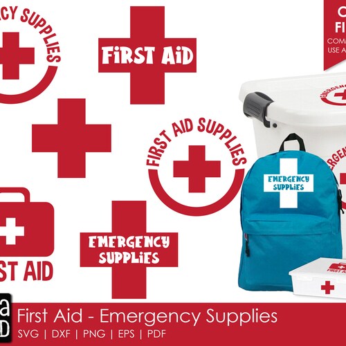 First Aid Emergency Supplies SVG and Cut Files for - Etsy