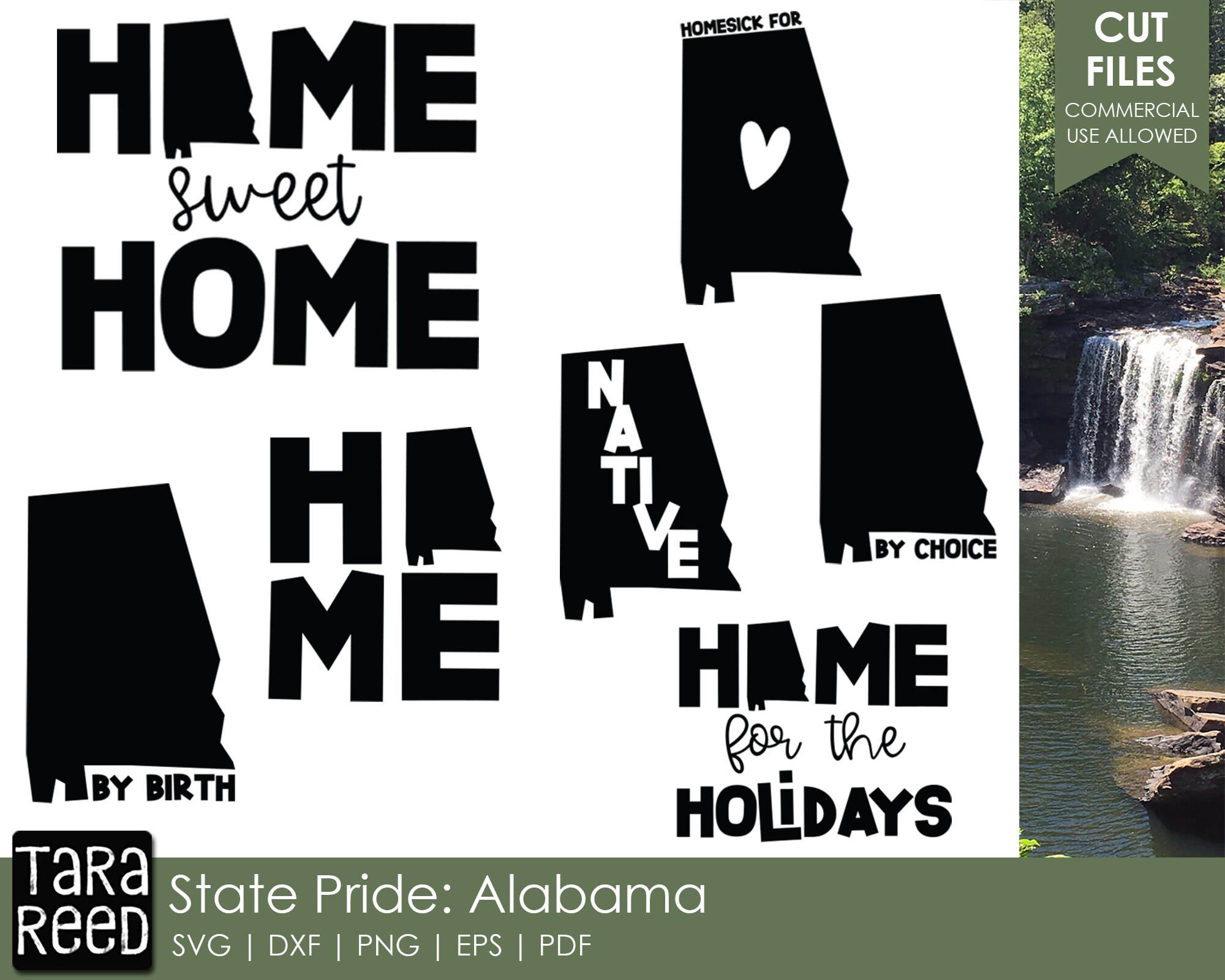 State of Alabama SVG and Cut Files for Crafters | Etsy