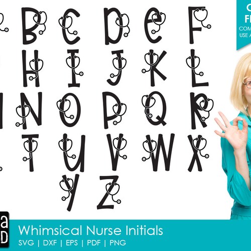 Nurse Initials Nurse SVG and Cut Files for Crafters - Etsy