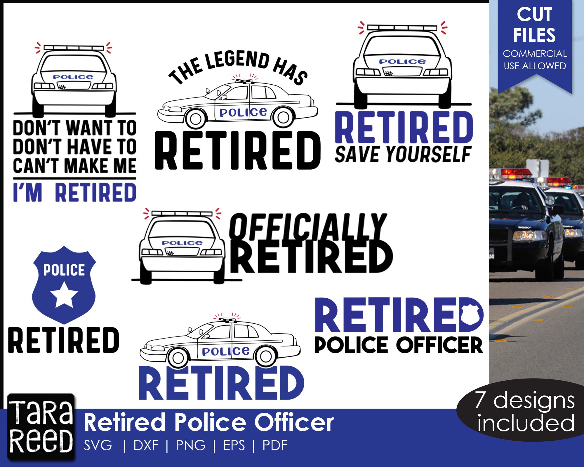 Retired Police Officer SVG and Cut Files for Crafters - Etsy