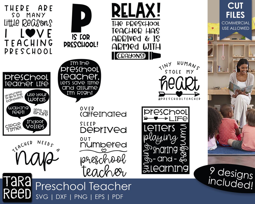 Preschool Teacher Teacher SVG and Cut Files for Crafters - Etsy