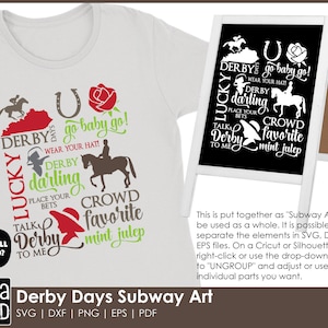 Derby Days Subway Art - Horse Race SVG and Cut Files for Crafters - Etsy