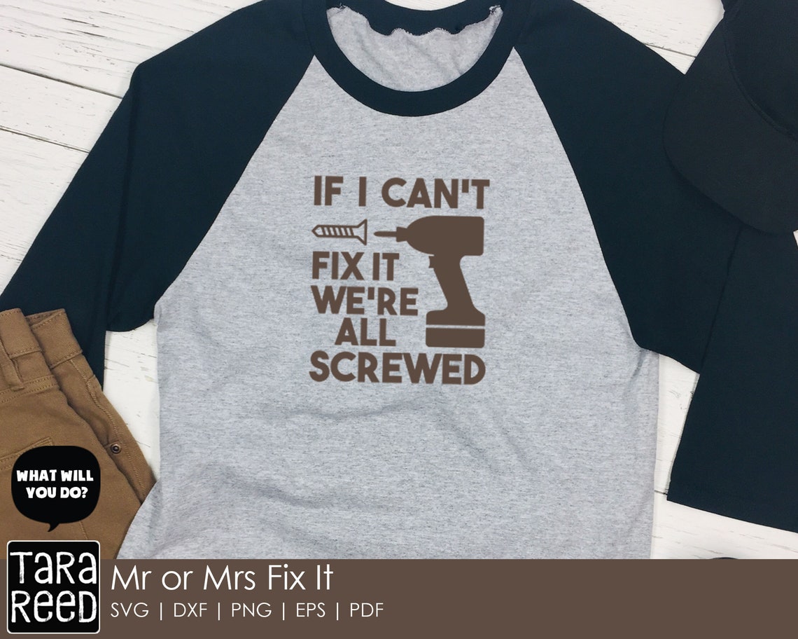 Mr or Mrs Fix It Handyman SVG and Cut Files for Crafters - Etsy