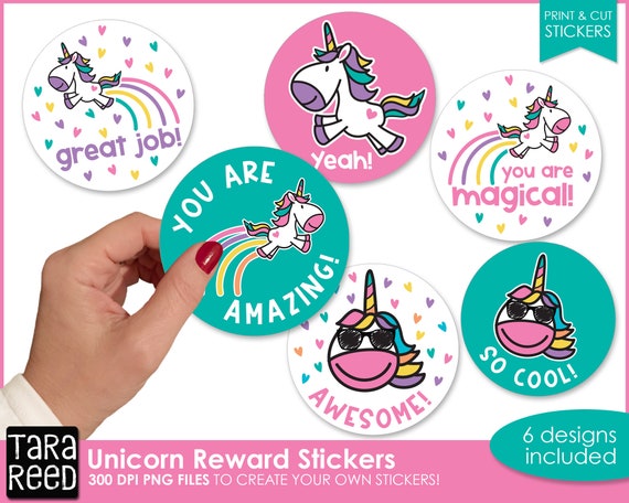 Printable Unicorn Reward Stickers for Kids - Etsy
