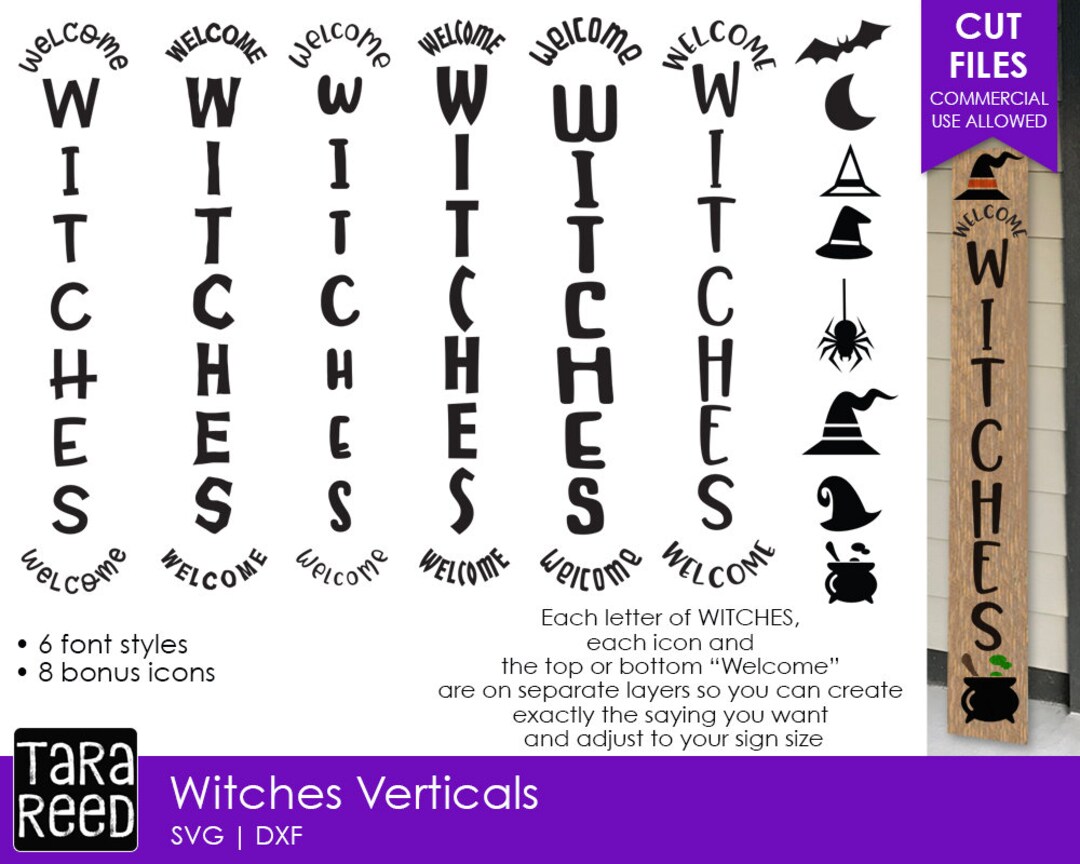 Witches Vertical Signs Halloween SVG Files for Crafters - Etsy