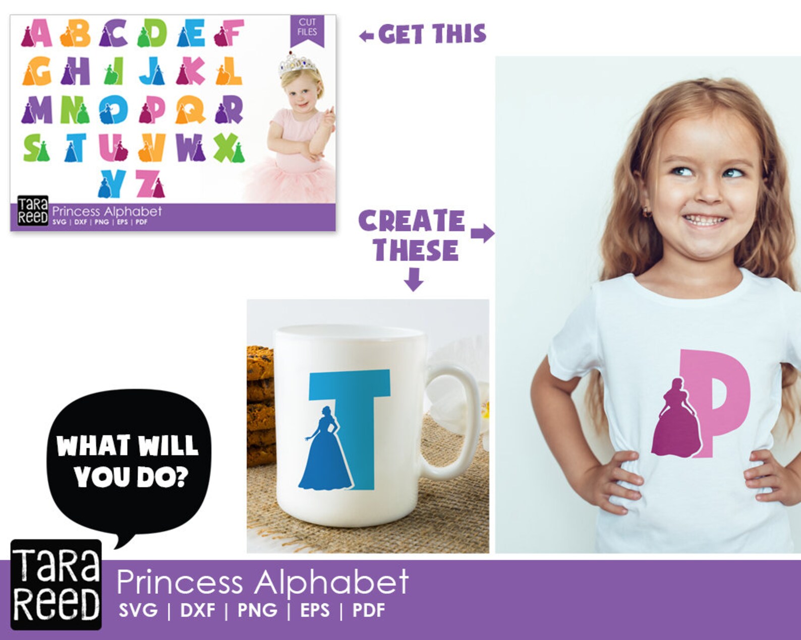 Princess Alphabet Princess SVG and Cut Files for Crafters | Etsy