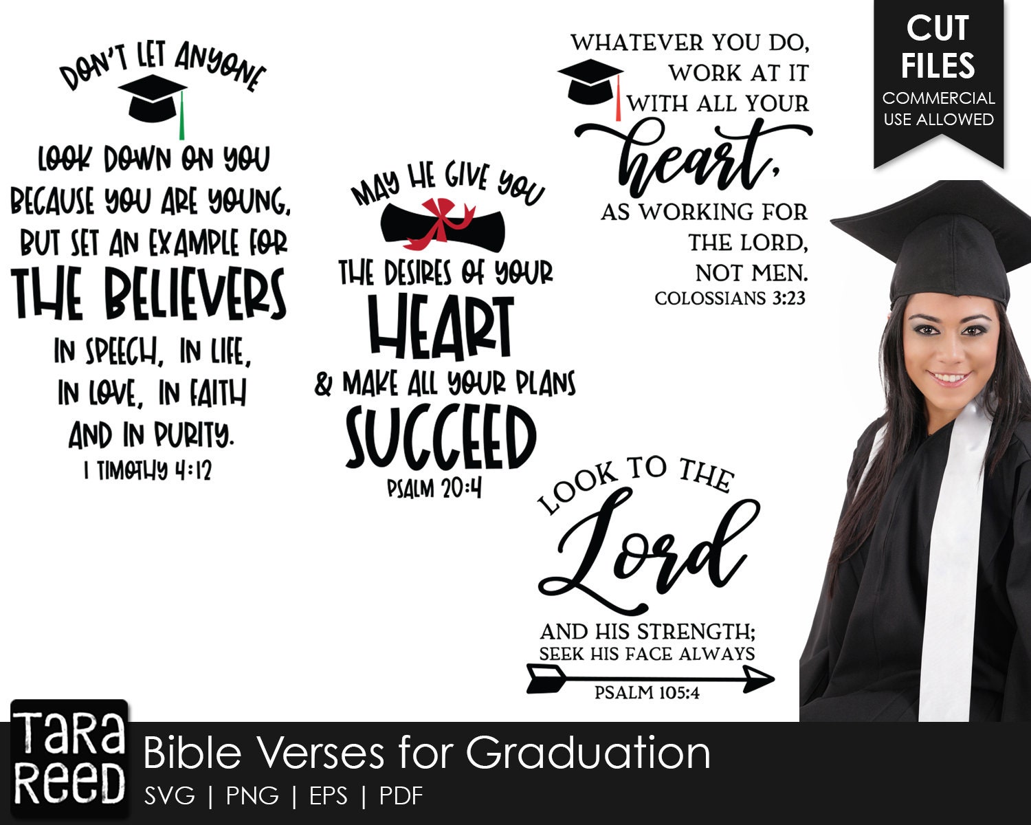 Bible Verses for Graduation SVG and Cut Files for Crafters | Etsy Canada