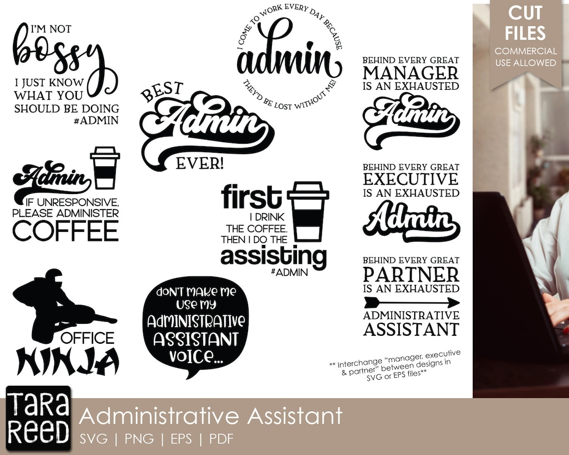 Administrative Assistant Office SVG and Cut Files for - Etsy