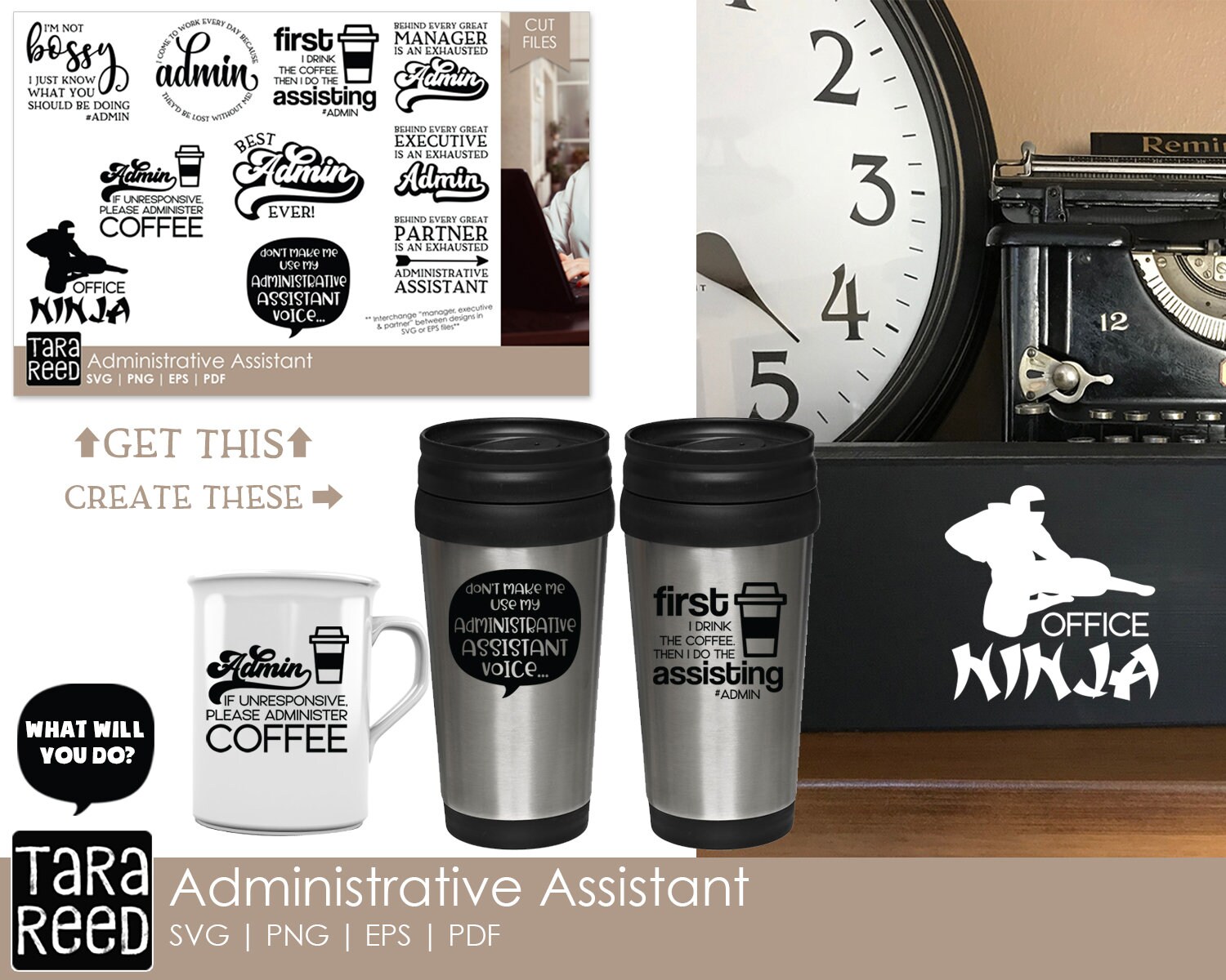 Administrative Assistant Office SVG and Cut Files for | Etsy