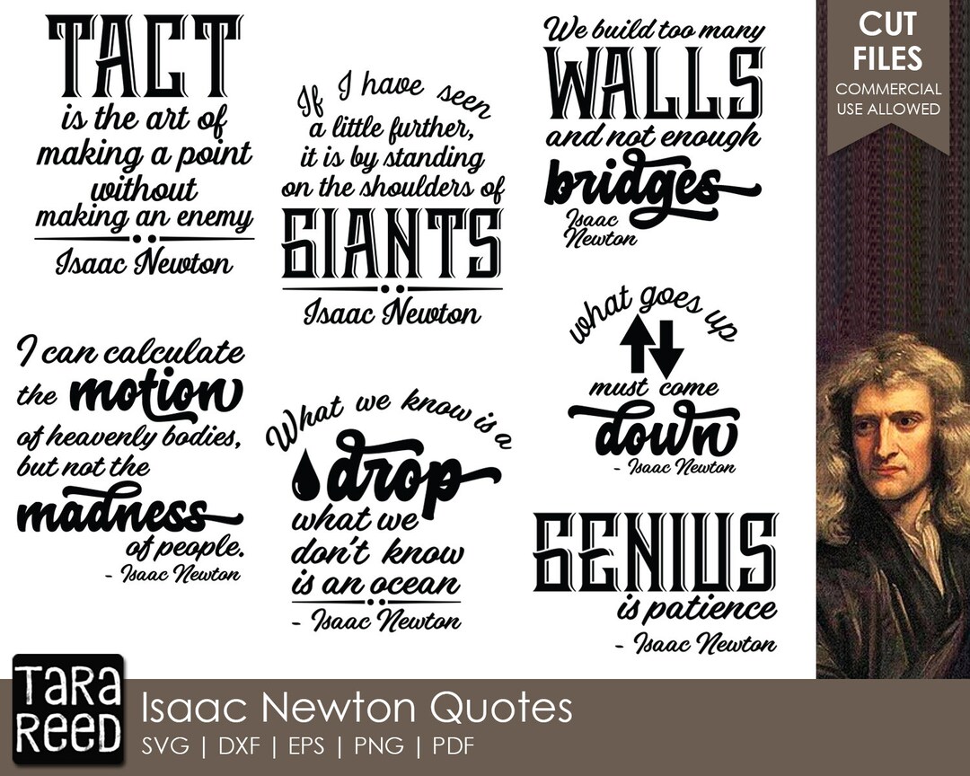 Sir Isaac Newton Quotes SVG and Cut Files for Crafters - Etsy