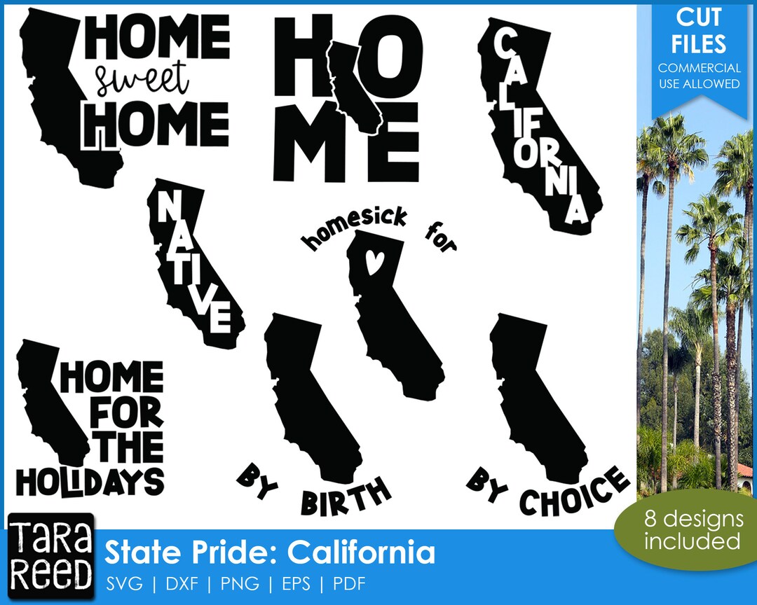 California SVG and Cut Files for Crafters - Etsy