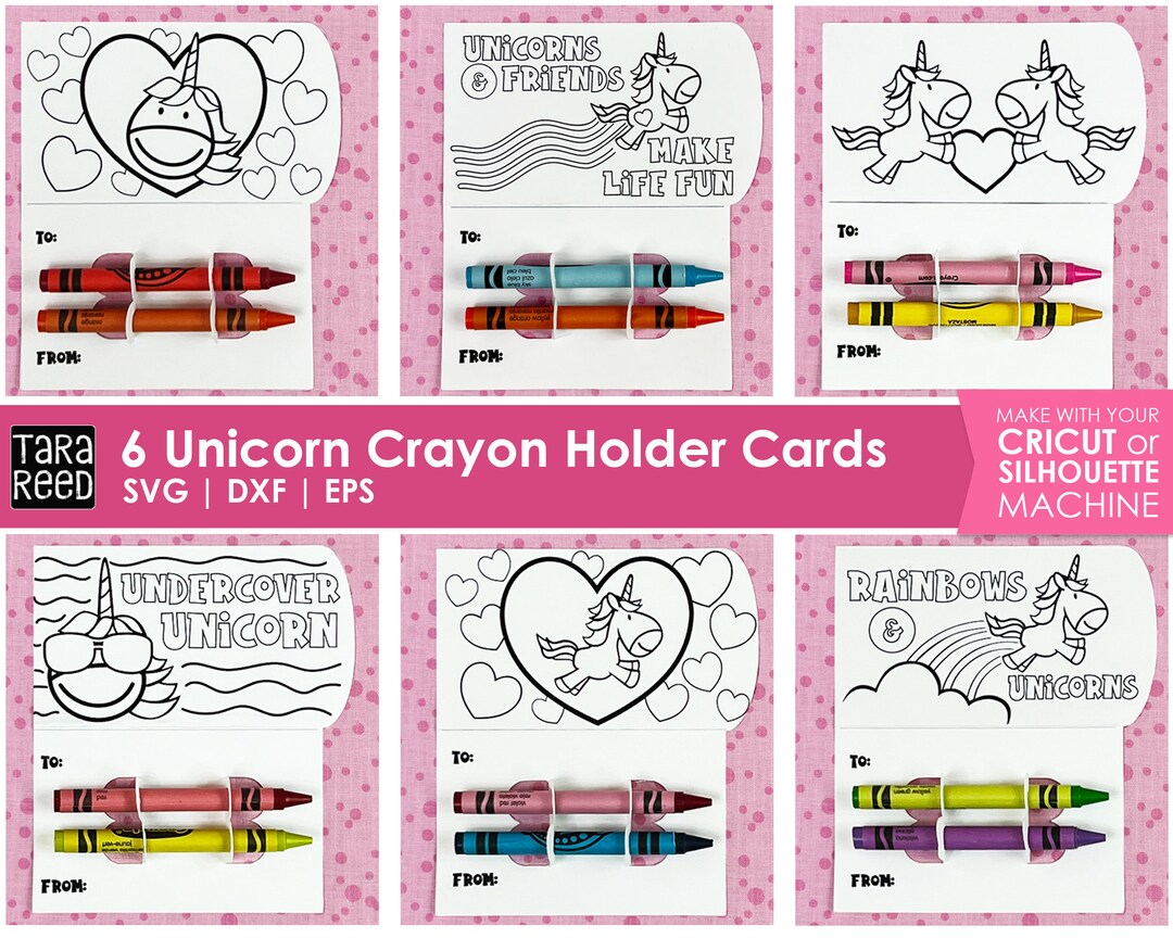6 Unicorn Print & Cut Coloring Cards for Cricut and Silhouette - Etsy