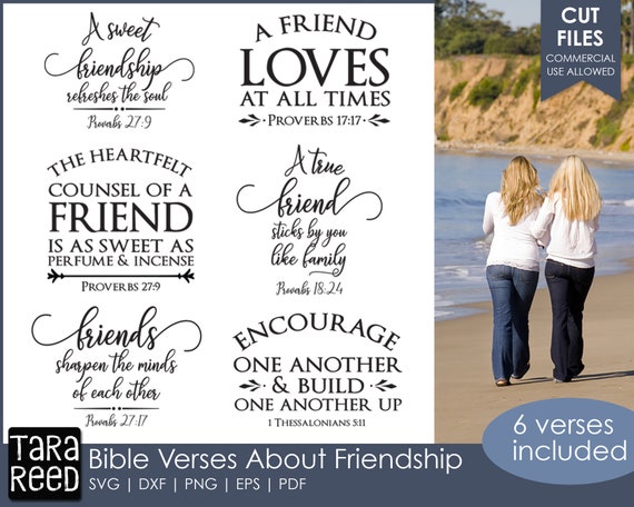 6 Bible Verses About Friendship Bible Verse SVG and Cut | Etsy