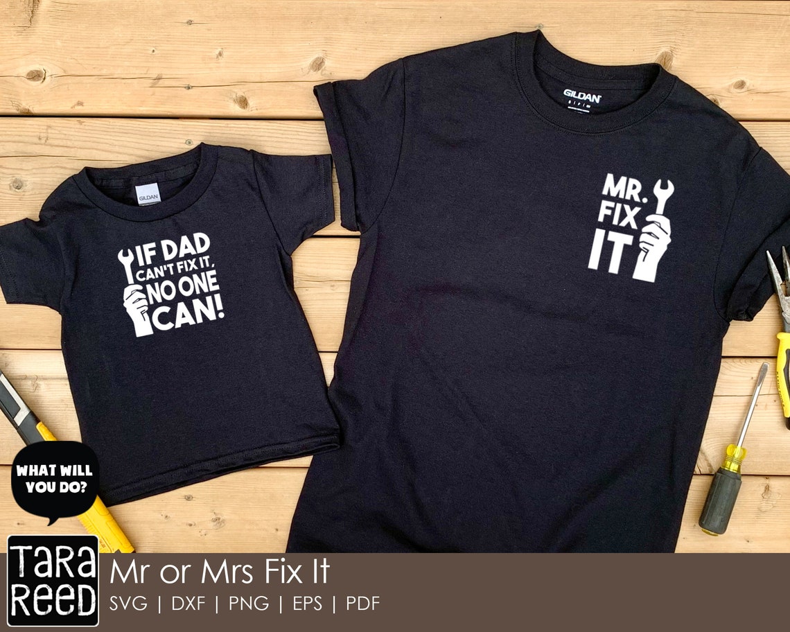 Mr or Mrs Fix It - Handyman SVG and Cut Files for Crafters - Etsy