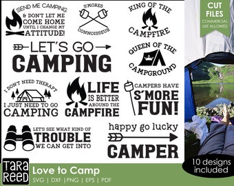 Camping SVG Bundle for Cricut or Silhouette - Etsy