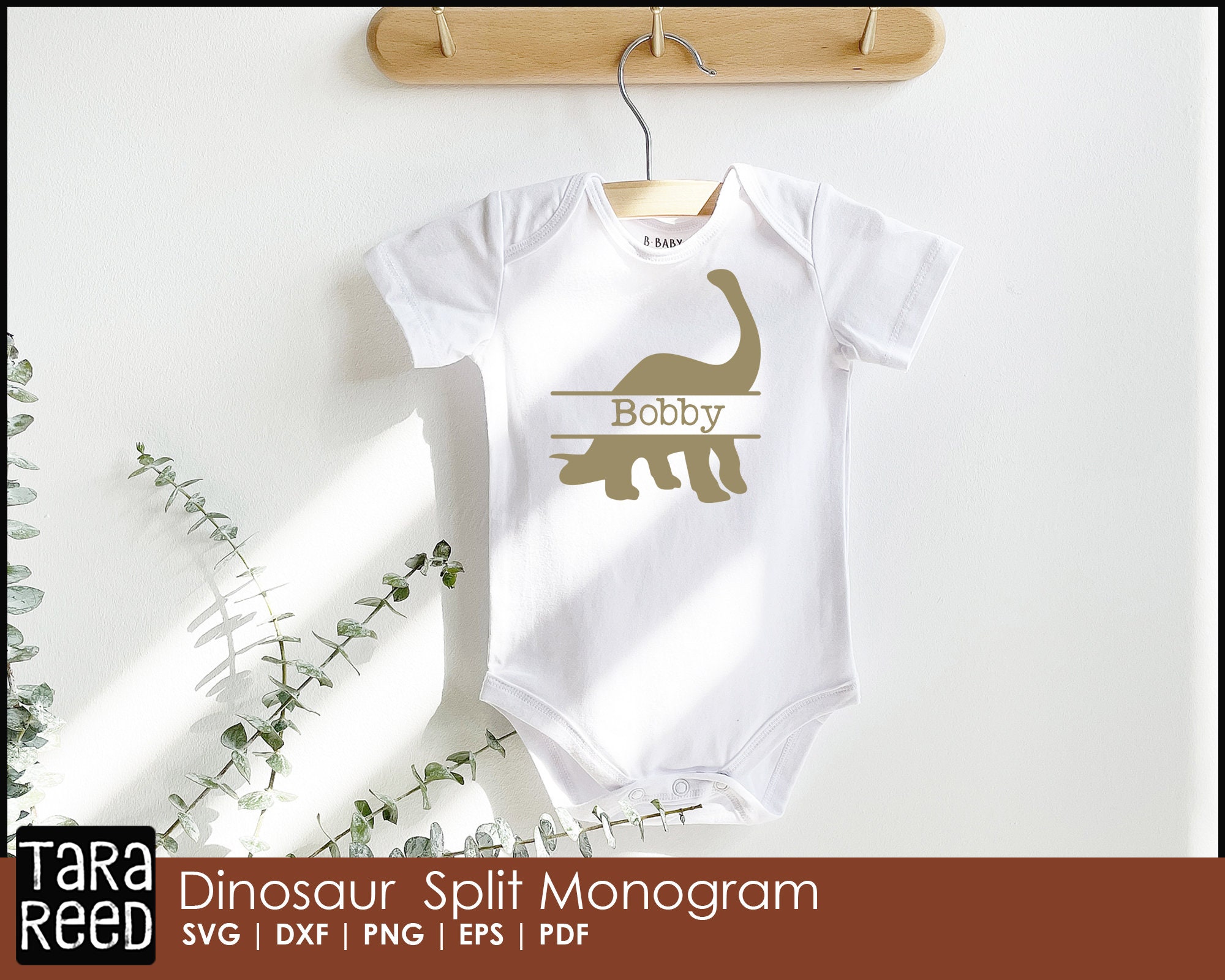Dinosaur Split Monogram Dinosaur SVG and Cut Files for - Etsy