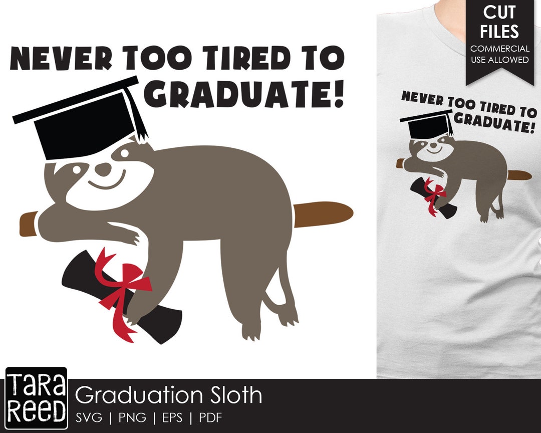 Graduation Sloth Graduate SVG and Cut Files for Crafters - Etsy