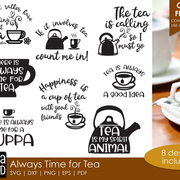 Tea Time Svg - Etsy