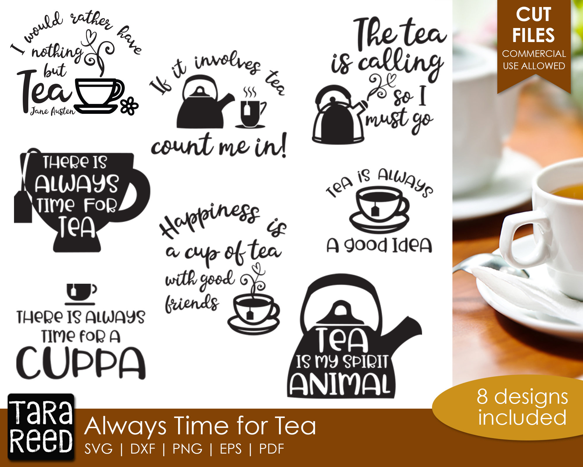 Always Time for Tea Tea SVG and Cut Files for Crafters | Etsy