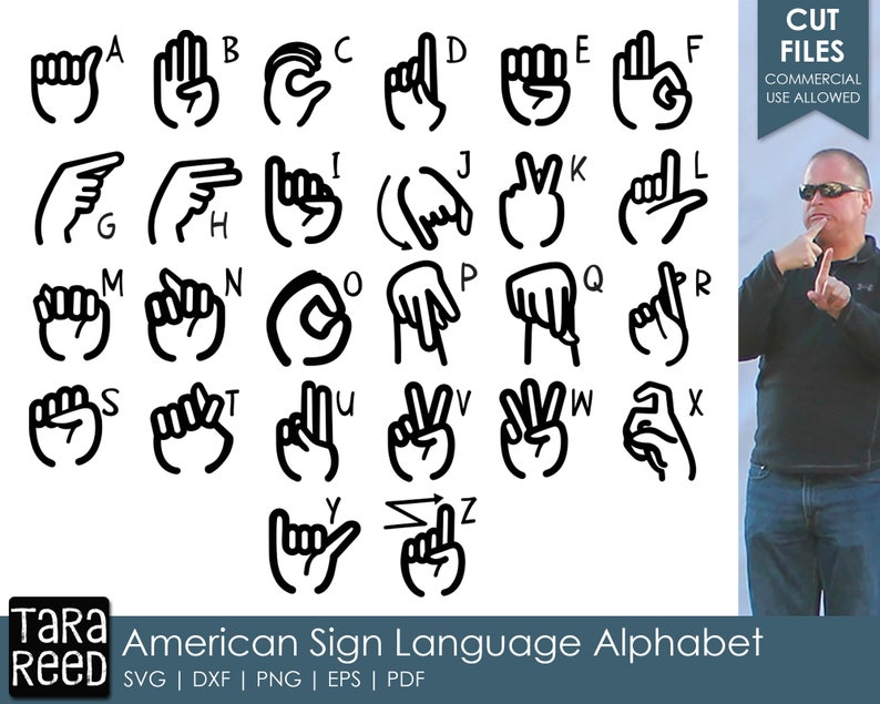 Sign Language Alphabet - Sign Language SVG and Cut Files for Crafters ...
