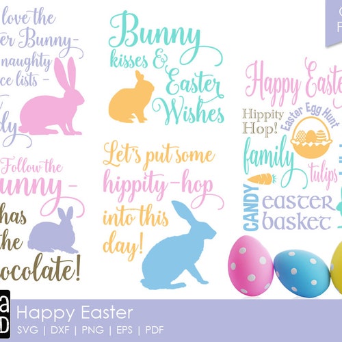 Happy Easter SVG DXF Eps PNG Files for Cutting Machines | Etsy