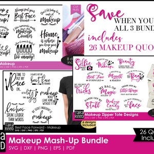 Big Makeup Quote Bundle for Crafters | Makeup Bags - Etsy
