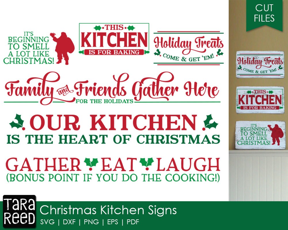 Christmas Kitchen Signs Christmas SVG and Cut Files for | Etsy