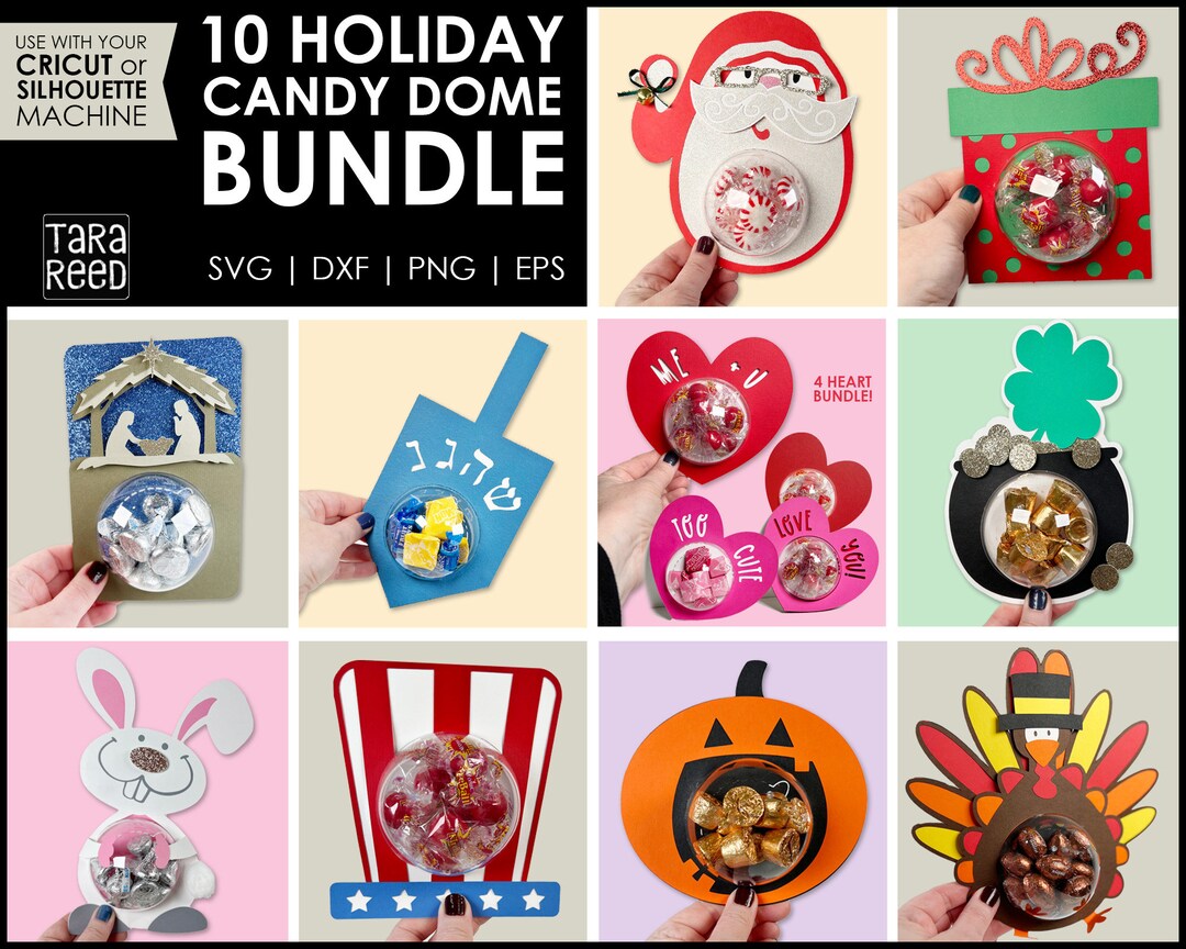 10 Holiday Candy Dome Holders Candy Dome SVG Bundle for Cricut - Etsy