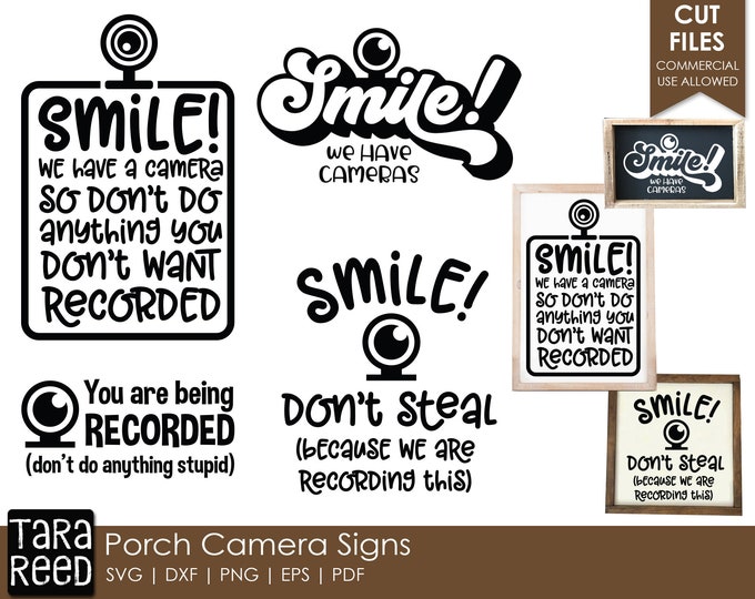 You're on Camera Printable Sign INSTANT DOWNLOAD Smile Security Camera ...