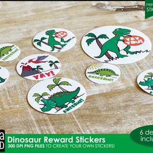 Printable Dinosaur Reward Stickers for Kids - Etsy